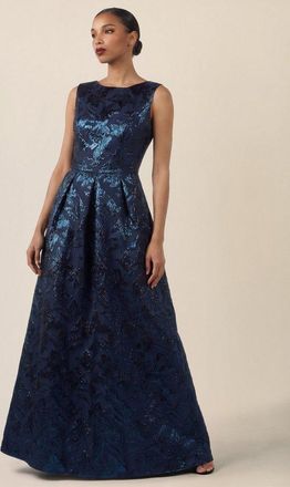 Apart Abendkleid mit floraler Struktur und Glanzfinish