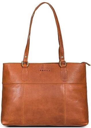 Royalz Augustine sac à main cuir véritable femme vintage Sac de ville city bag, Couleur:Texas marron