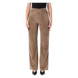 Rotate Rotate Birger Christensen, Femme, Pantalons, Brun, Taille: 40 FR Suede Pant