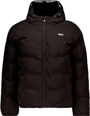 Deeluxe Doudoune Homme INTEREST chaude regular avec capuche et doublure ultra douce - Manches longues Fermeture glissière - Noir - Taille XXXL