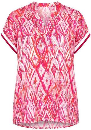 Angel Of Style Longbluse Bluse Relaxed Fit Satin Alloverdruck &uuml;berschnitten