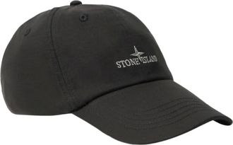 Stone Island unisex, Accessoires, Noir, Taille: ONE Size Casquette en nylon brod&eacute;e