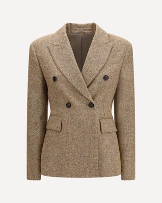 Brunello Cucinelli Virgin wool Donegal Jacket with monili Female 40
