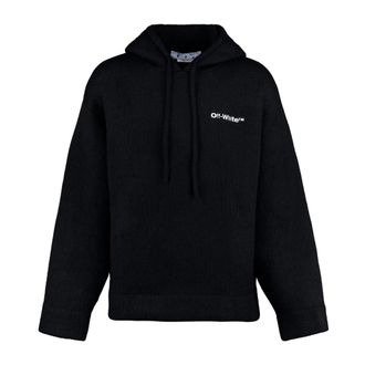 Off-white Gestrickter Hoodie mit Logo-Print - - Sweatshirts & Hoodies - Herren - Schwarzk - L