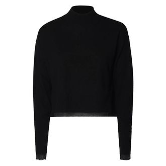 Pinko Pinko, Femme, Pulls, Noir, Taille: 40 FR Pull en laine &agrave; col montant court