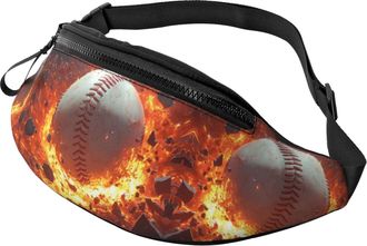 Generic Multifunktionale H&uuml;fttasche Baseball-Druck Bauchtasche H&uuml;fttasche Umh&auml;ngetaschen F&uuml;r Spazieren Sport Aktivit&auml;ten 14X35Cm