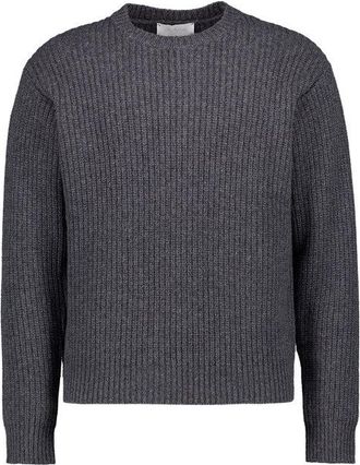 Juvia Herren Pullover grau Wolle unifarben