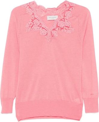 Ermanno Scervino Femme, Pulls, Rose, Taille: 36 FR Pull col V Bubble