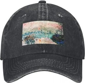 Generic Chapeau dHomme, Soleil couchant sur la Seine &agrave; Lavacourt Casquette de Baseball Casquette de Gentleman Chapeau Mousse Chapeau de gar&ccedil;on Chapeau f&eacute;minin