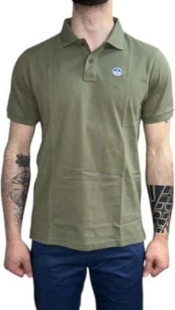 North Sails North Sails Polo pour homme en piqué de coton à manches courtes - Coupe régulière, Deep Green, XL