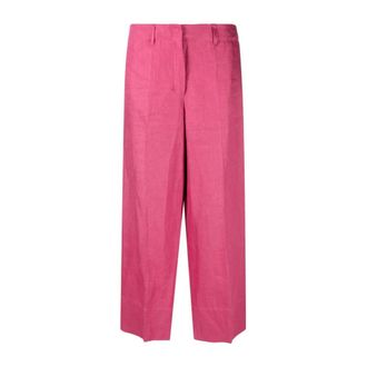 Max Mara Gekr&auml;uselte Cropped Hose - - Trousers - Damen - Rosa - XS