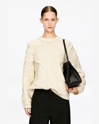 Arket Texturierter Pullover -Wei&szlig;