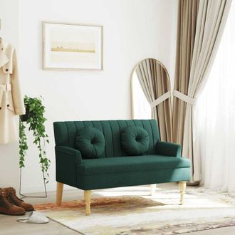 vidaXL Vidaxl - Banc avec coussins vert fonc&eacute; 113x64,5x75,5 cm tissu