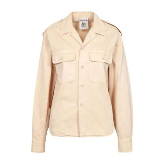 Semicouture Safari Baumwollhemd Klassischer Kragen - - Jackets - Damen - Beige - L