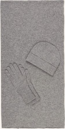 Allude Allude Set: Schal, M&uuml;tze Und Handschuhe grau