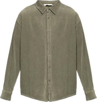 American Vintage Homme, Chemises, Vert, Taille: XL Chemise en velours c&ocirc;tel&eacute; Padow