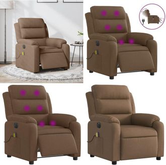 vidaXL Massagesessel Elektrisch Braun Stoff - Elektrischer Massagesessel - Relaxsessel - Bequeme Lounge - Fernsehsessel - Polstersessel - Home & Living