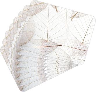 MG Design Mg Design Lot de 8 Sets de Table en liège - Leaves 1 - 30 × 40 cm - résistants à la Chaleur, faciles à Nettoyer