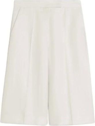 Max Mara Femme, Shorts, Blanc, Taille: 34 FR Linen Bermuda Shorts