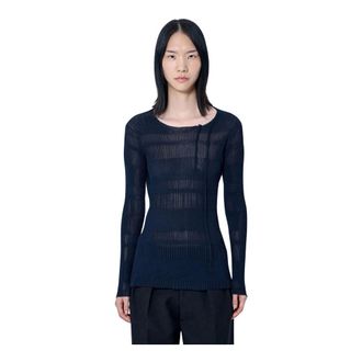 Yohji Yamamoto Damen, Oberteile, Blau, MGr&ouml;&szlig;e