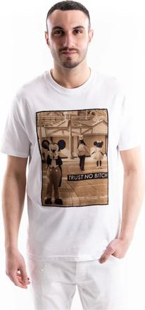 Bastille Homme, Tops, Blanc, Taille: XL T-shirt &agrave; col rond