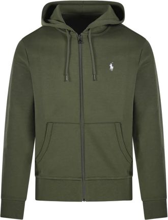 Ralph Lauren Homme, Sweatshirts et sweats &agrave; capuche, Vert, Taille: S Sweat &agrave; capuche zipp&eacute; en m&eacute;lange de coton avec logo