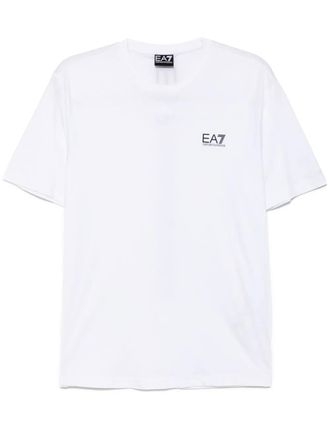 Emporio Armani t-shirt en coton &agrave; logo imprim&eacute; - Blanc