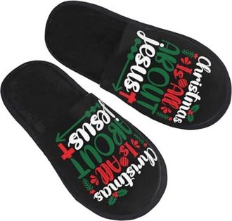 Generic Chaussures De Maison Jésus Est La Raison De La Période De Noël Intérieur Et Extérieur Pantoufles Chauds Shoes Chambre À Coucher Fuzzy Pantoufles Pour 