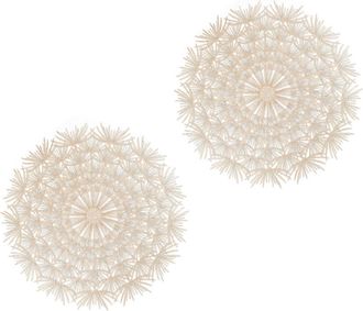 Lurrose 2 St&uuml;ck Blumenf&ouml;rmige Tischsets aus Langlebigem PVC Hohles L&ouml;wenzahn Design Dekorative Tassenmatten f&uuml;r Esszimmer Party