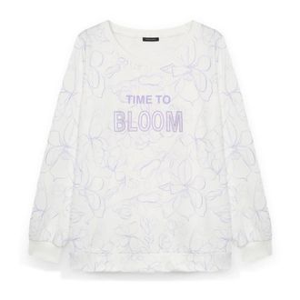 Fiorella Rubino Femme, Sweatshirts et sweats à capuche, Blanc, Taille: 42 FR Sweat fleuri avec écriture