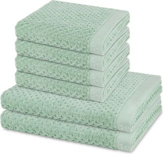 ROSS 6-teiliges Harmony Handtuch Set - 4 x Handt&uuml;cher & 2 x Duscht&uuml;cher - Weicher Walkfrottee 520 g/m&sup2; aus 100% Baumwolle - Hautfreundlich, Saugstark & Pfl