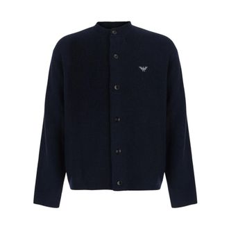 Emporio Armani Henley-Kragen Hemd - - Knitwear - Herren - Blau - 3XL