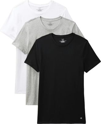 Calvin Klein Herren 3er Pack T-Shirts Kurzarm aus Baumwolle, Mehrfarbig (Black, White, Grey Heather), XL