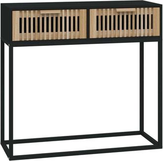 vidaXL Table console noir 80x30x75 cm bois ding&eacute;nierie et fer Vidaxl