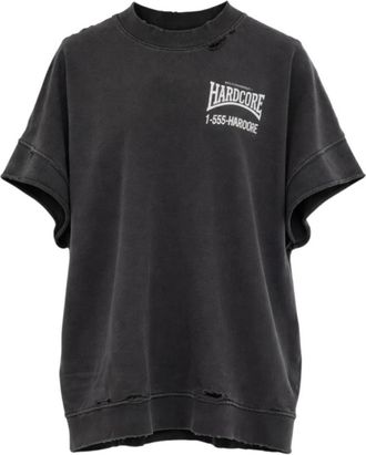 Willy Chavarria Homme, Tops, Noir, Taille: S Ripped Graphic T-shirt