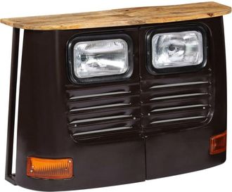 vidaXL Vidaxl - Buffet en forme de camion Bois de manguier massif Gris fonc&eacute;