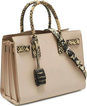Saint Laurent sac cabas Sac de Jour effet peau de serpent (2016) - Tons neutres