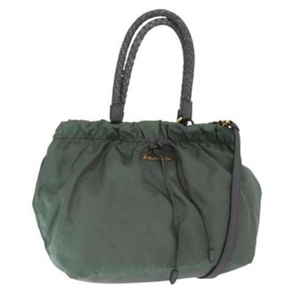 Prada Sac Seau en Nylon Pre-owned - Femme - Pre-owned - Vert - Taille: ONE Size