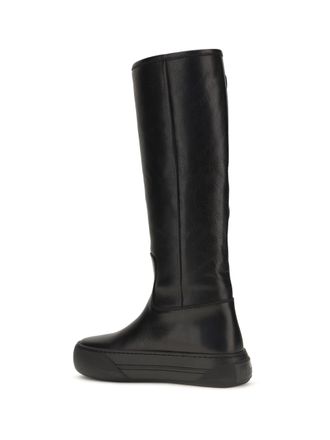 Chlo&eacute; Womens Boots Delia Black Calfskin Calf Leather