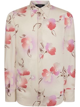 Dsquared2 Hemd mit Blumenmuster - Nude