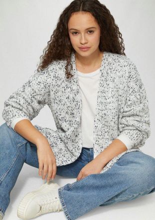 s.Oliver Cardigan Strickjacke Melierter Cardigan mit weiten &Auml;rmeln im Relaxed Fit