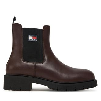 Tommy Jeans Klassische Stiefeletten Tommy Jeans Tjw Chelsea Leather Boot EN0EN02825 Braun