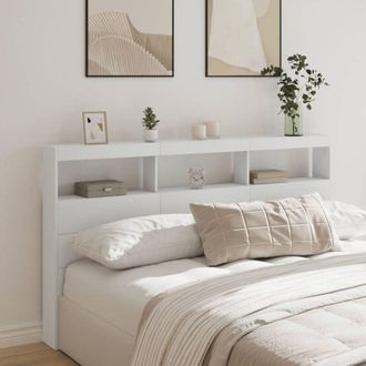 vidaXL LED-Kopfteil mit Ablagen Wei&szlig; 180x17x102 cm Vidaxl