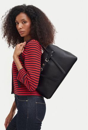 Tommy Hilfiger Handtasche Th Buckle Tote AW0AW19032 Schwarz