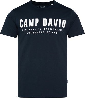 Camp David Herren Basic Logo T-Shirt, 100% Baumwolle, Rundhalsausschnitt, Regular Fit, Blue Navy, XXXL