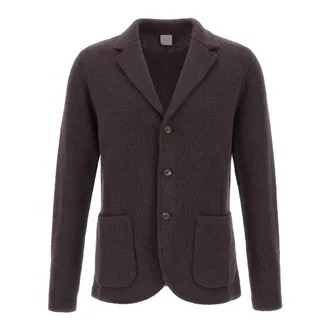 Eleventy Homme, Vestes, Brun, Taille: M Blazer en Laine et Cachemire Tricot&eacute;