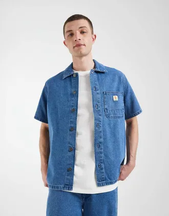 Blend Regular-Fit-Jeanshemd in mittelblauer Waschung mit Taschendetail, Kombiteil