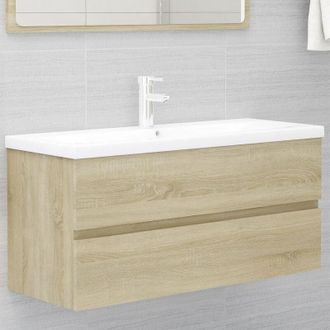 vidaXL Armoire dévier avec lavabo intégré Chêne sonoma Aggloméré