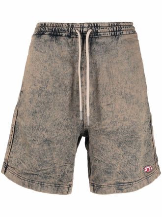Diesel short &agrave; patch logo - Tons neutres