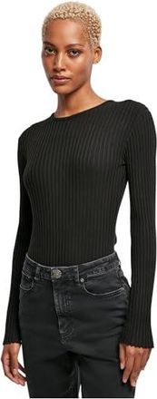 Urban Classics Body à Manches Longues En Tricot Côtelé Femme Noir 3XL